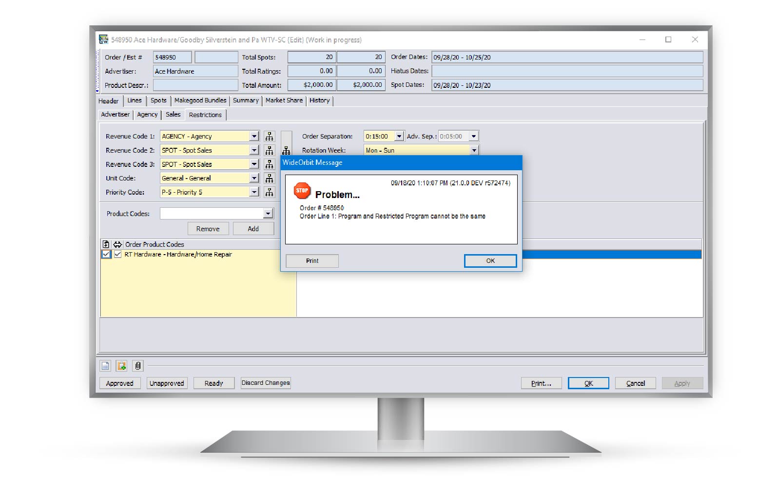 WO Traffic - Order Validation - WideOrbit